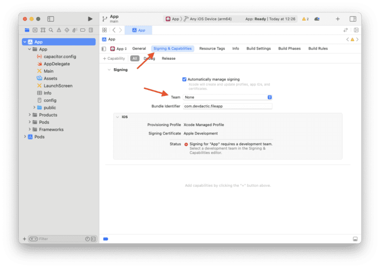 Building And Releasing Your Capacitor iOS App - Ionic Blog Building And Releasing Your Capacitor iOS App - Ionic Blog