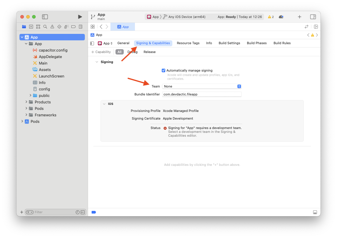 Building And Releasing Your Capacitor iOS App - Ionic Blog