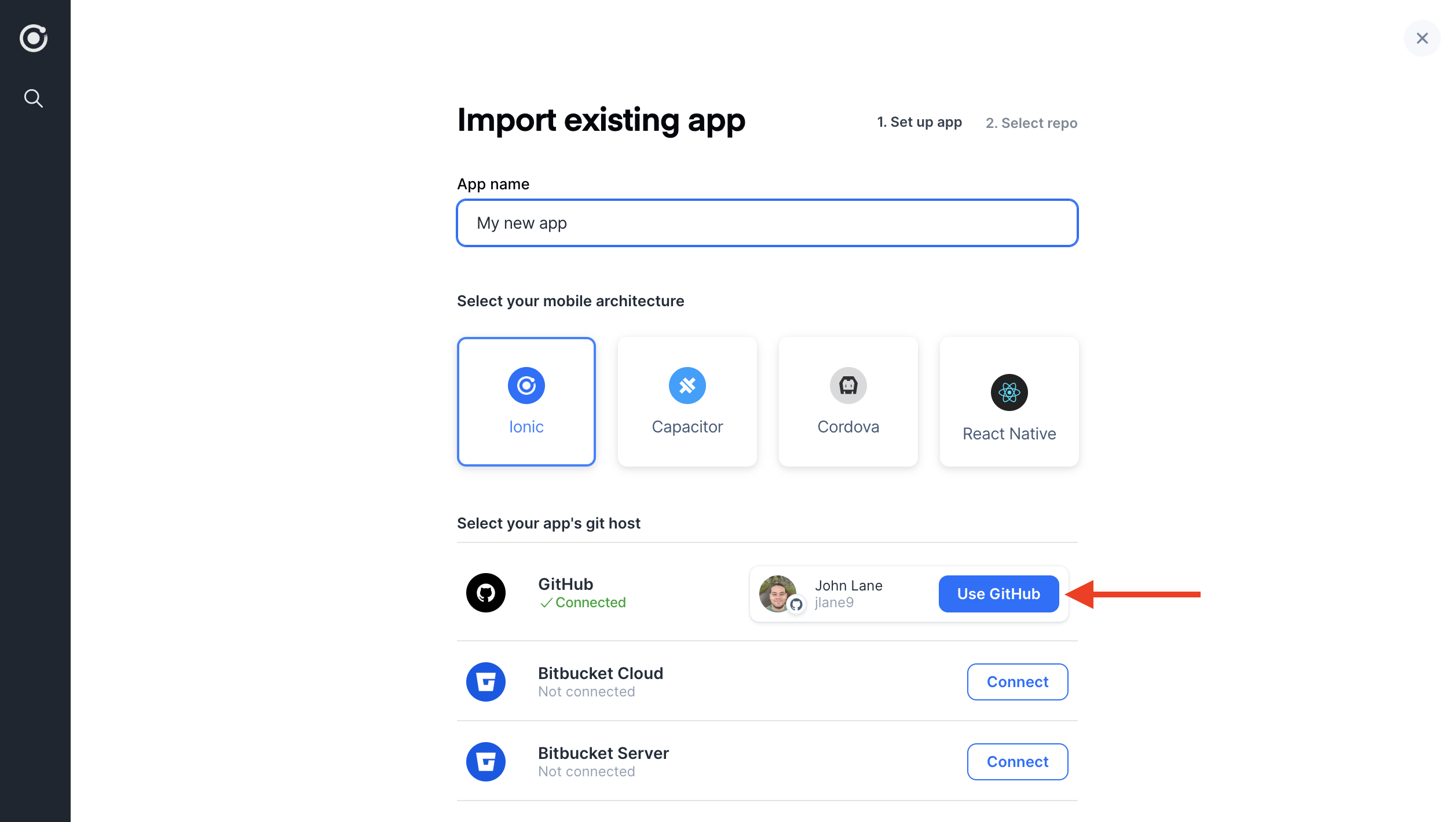 Project Creation and Git - Appflow